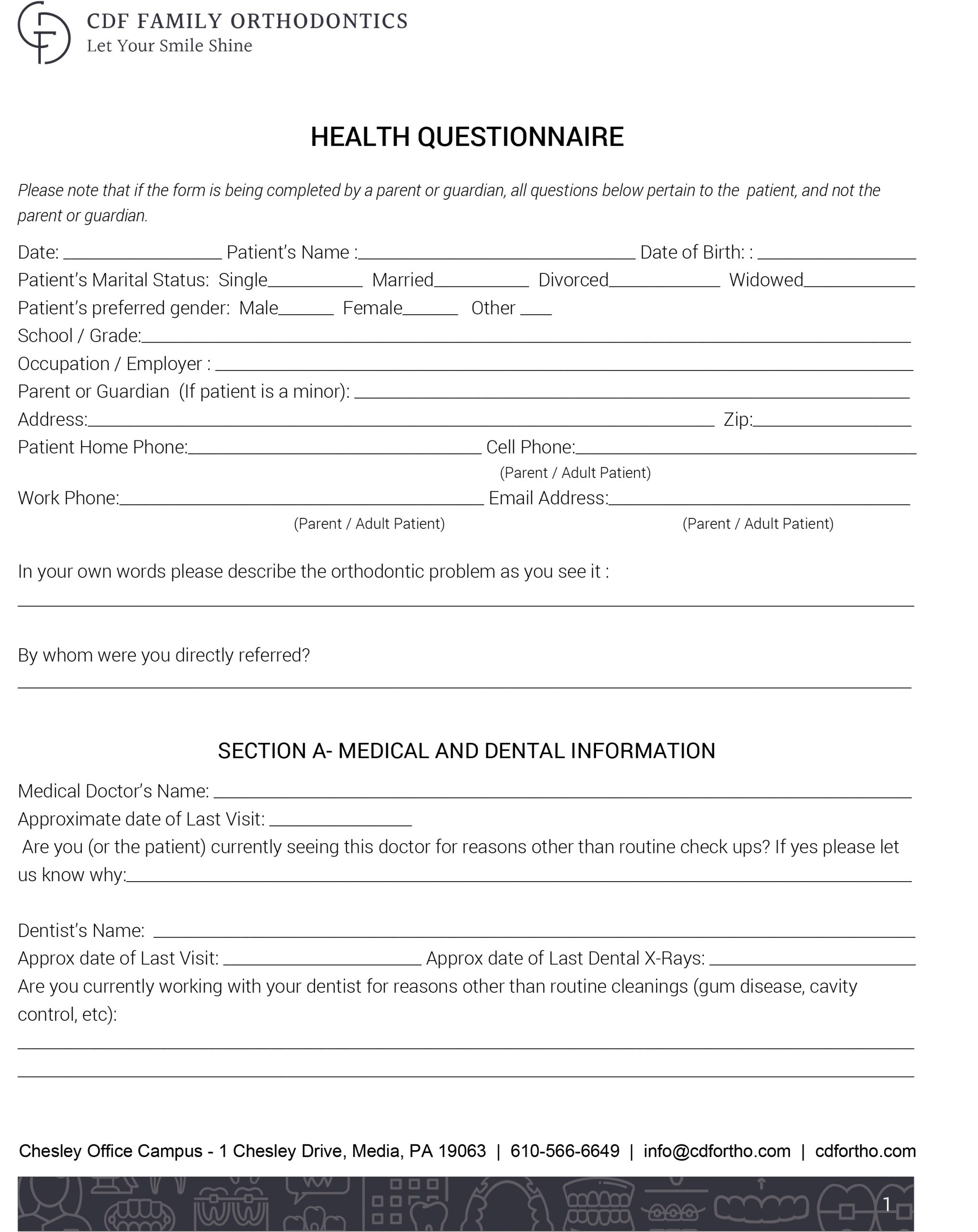 Health History Form - cdfortho